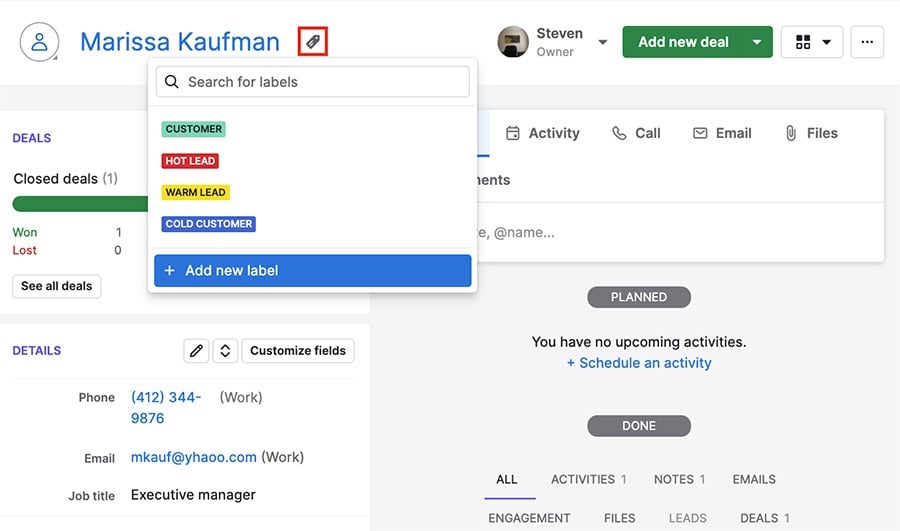 Contacts: people and organizations - Knowledge Base | Pipedrive